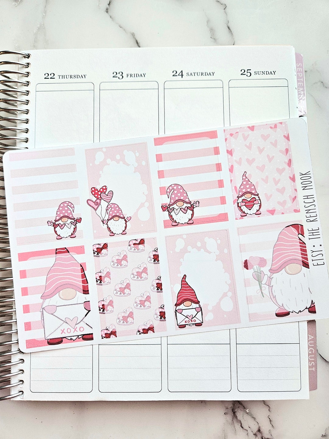 Valentine Gnomes Full Box Planner Stickers - Etsy