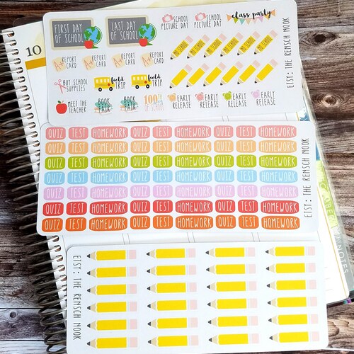 Back to School Bundle Planner Stickers HS58 Erin Condren - Etsy