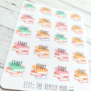 Study Planner Stickers: Colorful Books, School Stickers - Etsy