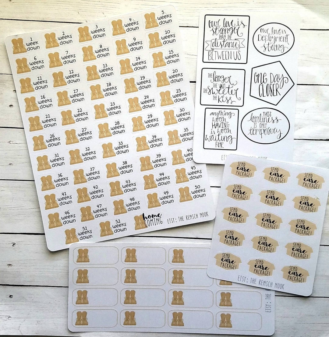 Deployment Count Down Bundle Planner Stickers - Gift for Her - Daily ...