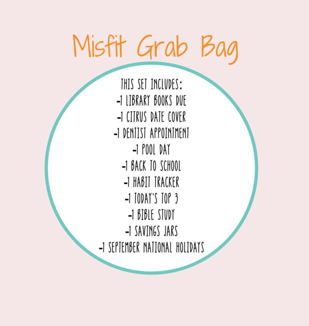 0058 Misfit Planner Stickers Grab Bag 10 Sheets Oops Planner Stickers ...