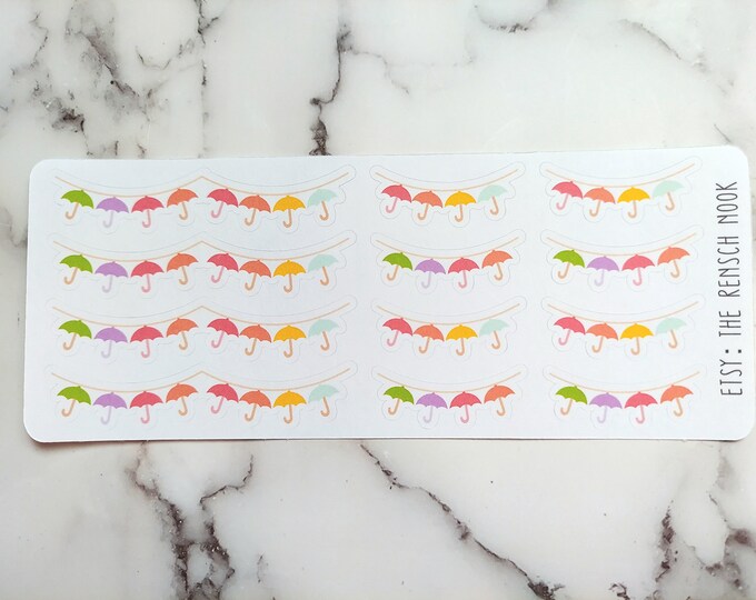 Umbrella Banner Planner Stickers - Etsy