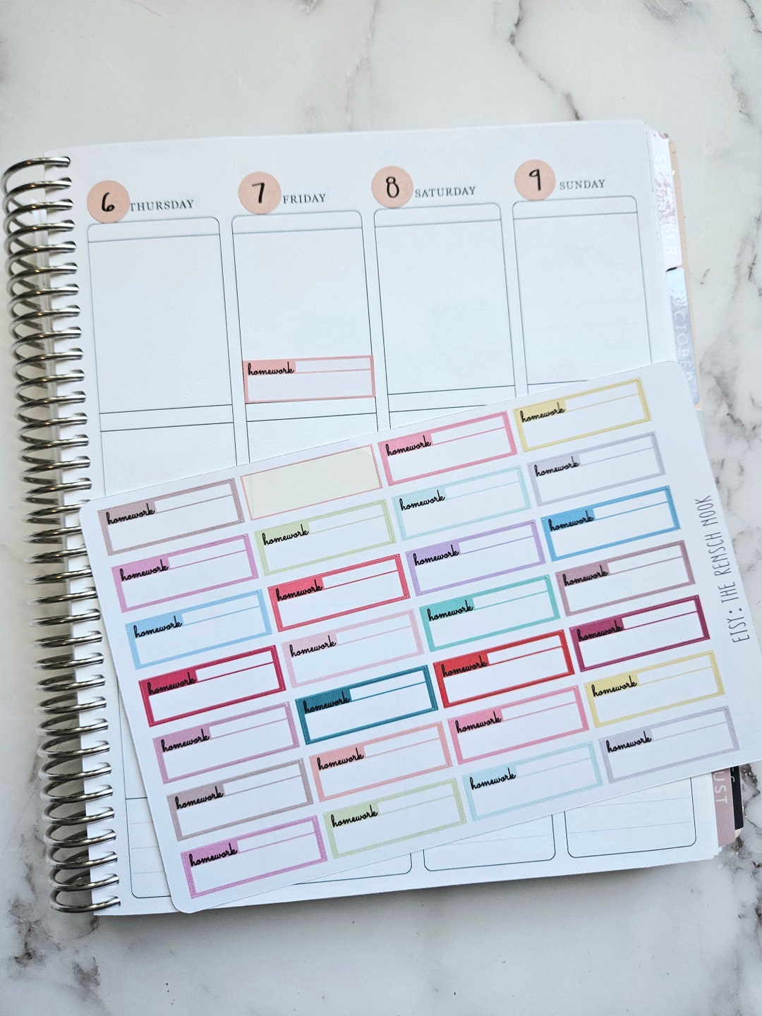 Homework Boxes Planner Stickers - Teacher and Student Planner Stickers ...