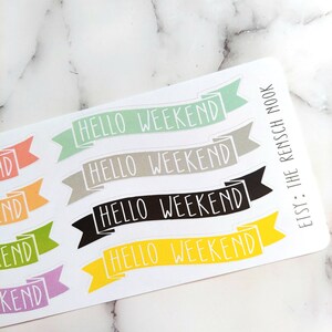 Hello Weekend Banner Planner Stickers HS53 Gift for Her Erin Condren ...