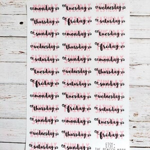 Days of the Week Planner Stickers - Etsy