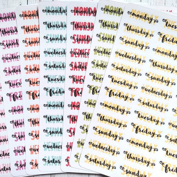 Planner Stickers Days of the Week - Etsy