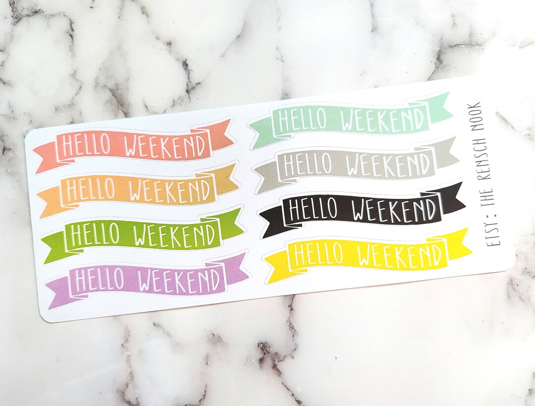 Hello Weekend Banner Planner Stickers - HS53 - Gift for Her - Erin ...