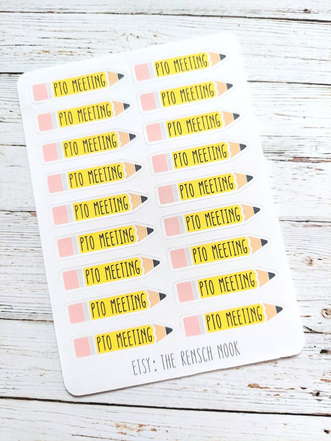 PTO Meeting Pencil Planner Stickers - 0019 - Teacher and Student ...