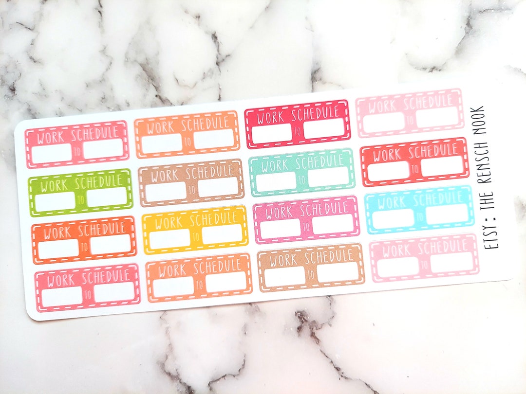 Work Schedule Planner Stickers - HS50 - Gift for Her - Daily Planner ...