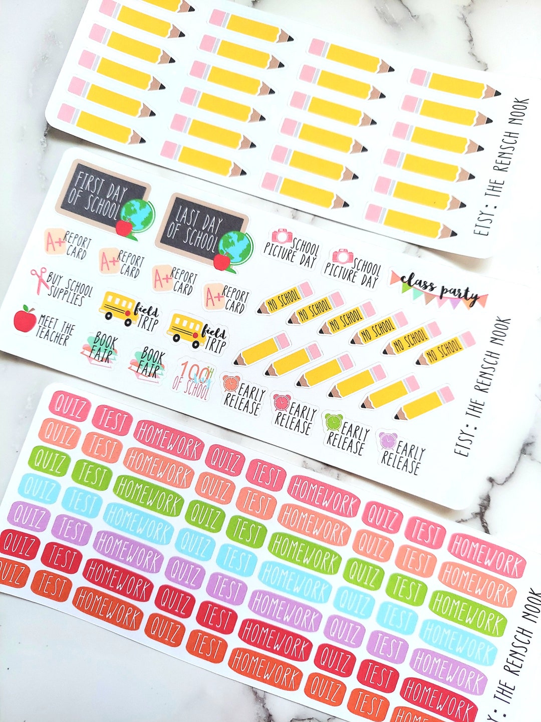 Back to School Bundle Planner Stickers - HS58 - Erin Condren - Happy ...