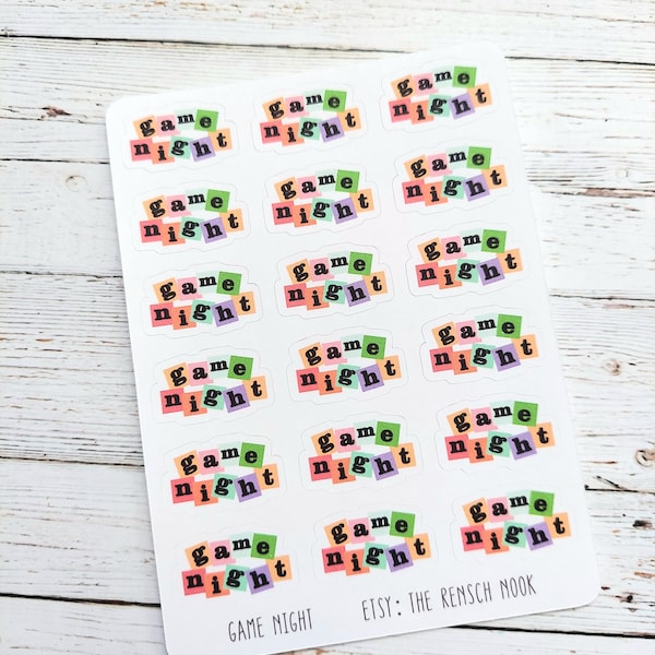 Family Game Night Stickers - Etsy