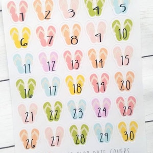 Flip Flop Planner Stickers, Summer Date Covers - Etsy