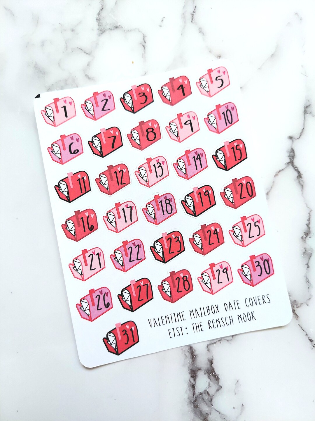 Planner Sticker, Mailbox Date Cover - DC0018 - Valentine - Gift for Her ...