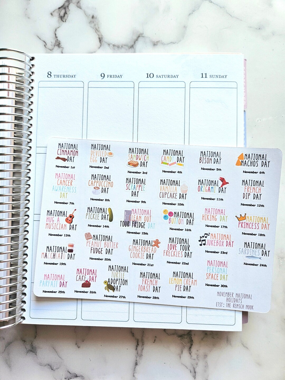 November National Holidays Planner Stickers - HS102 - Fun Holidays ...