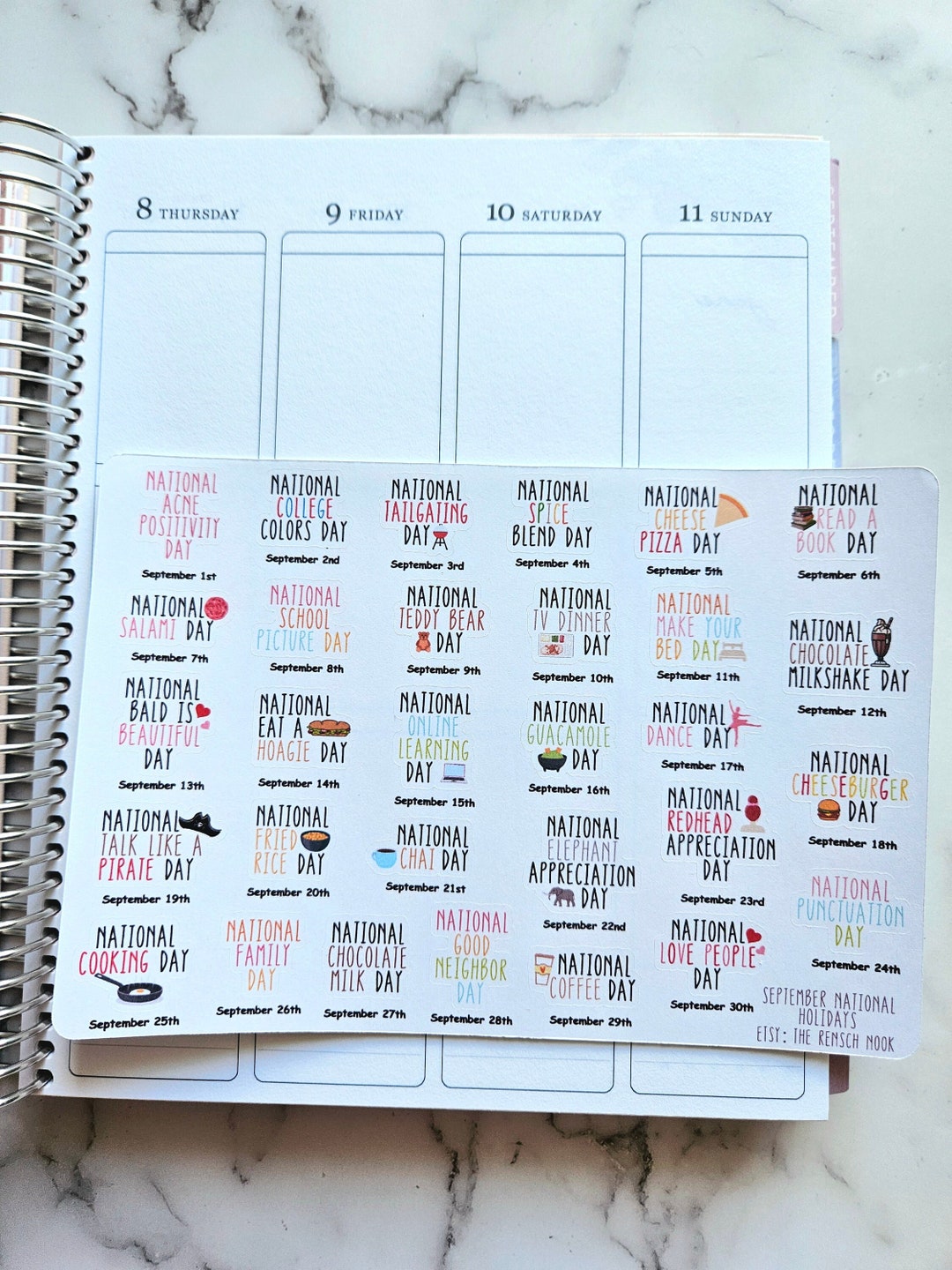 September National Holidays Planner Stickers - HS100 - Fun Holidays ...