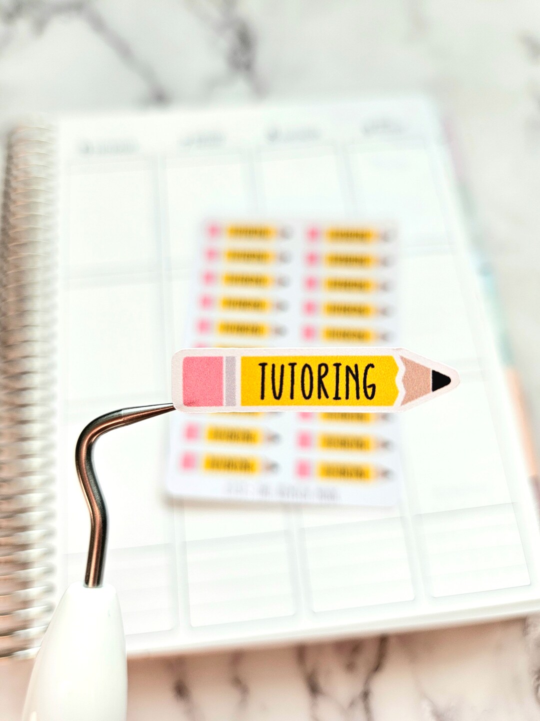 Tutoring Pencil Planner Stickers | Teacher and Student Planner Stickers ...