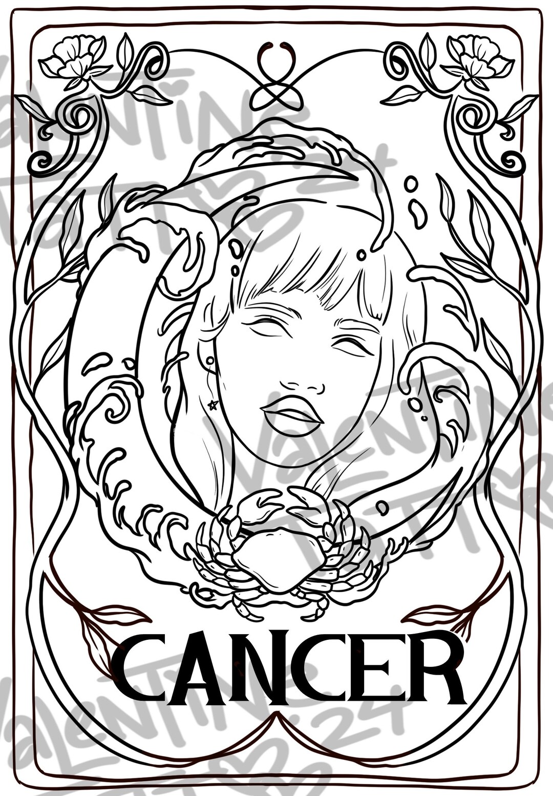 Cancer Coloring Page - Etsy