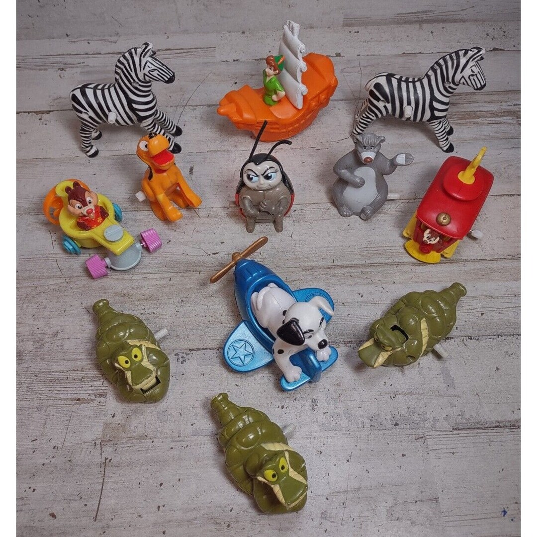 12 Vintage Disney Wind up and Vehicle Plastic Happy Meal Toys PARTS ...