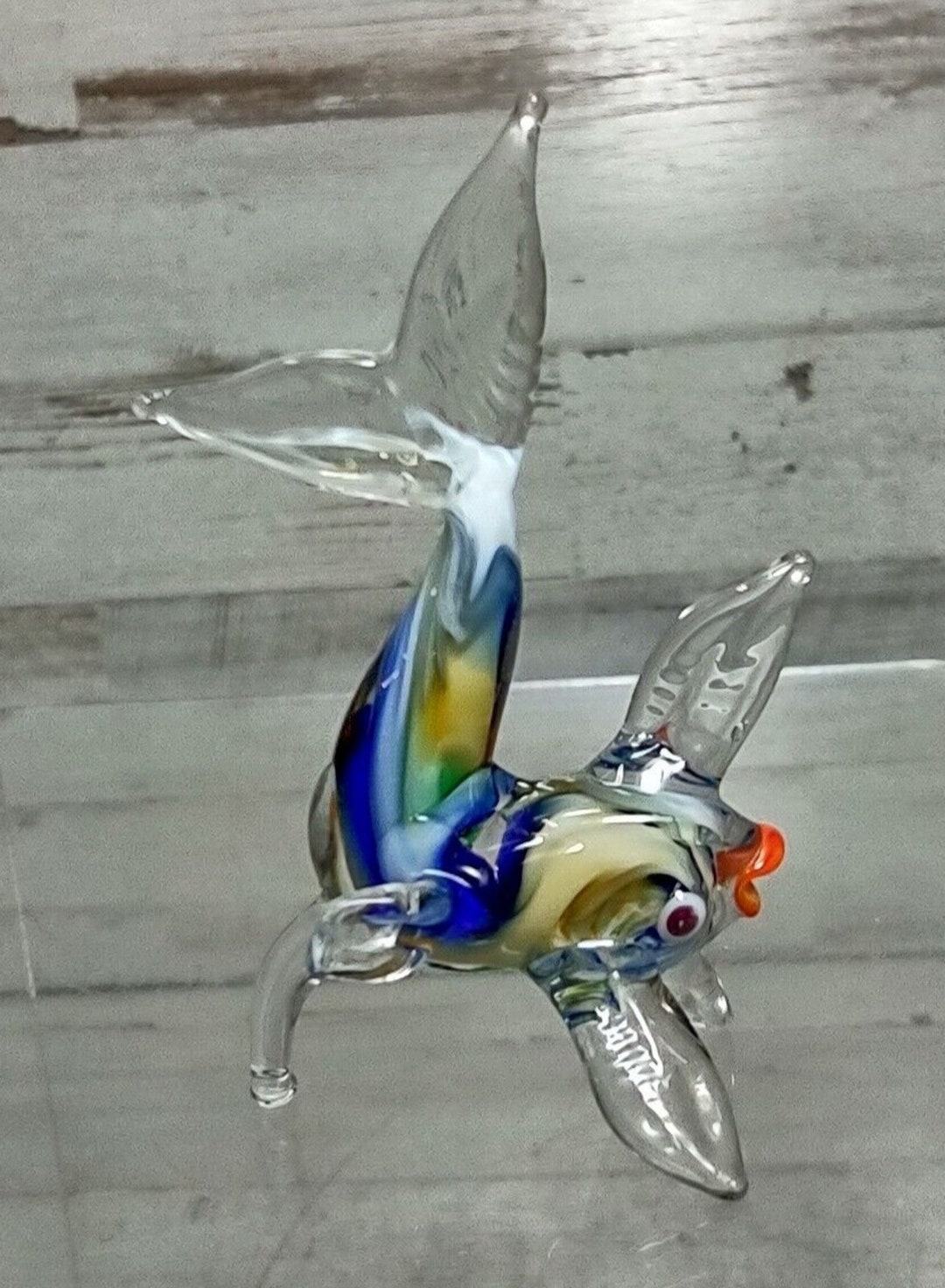 Vintage Blown Glass Lampwork Mini Fish Whale Abstract Swirled Colors ...