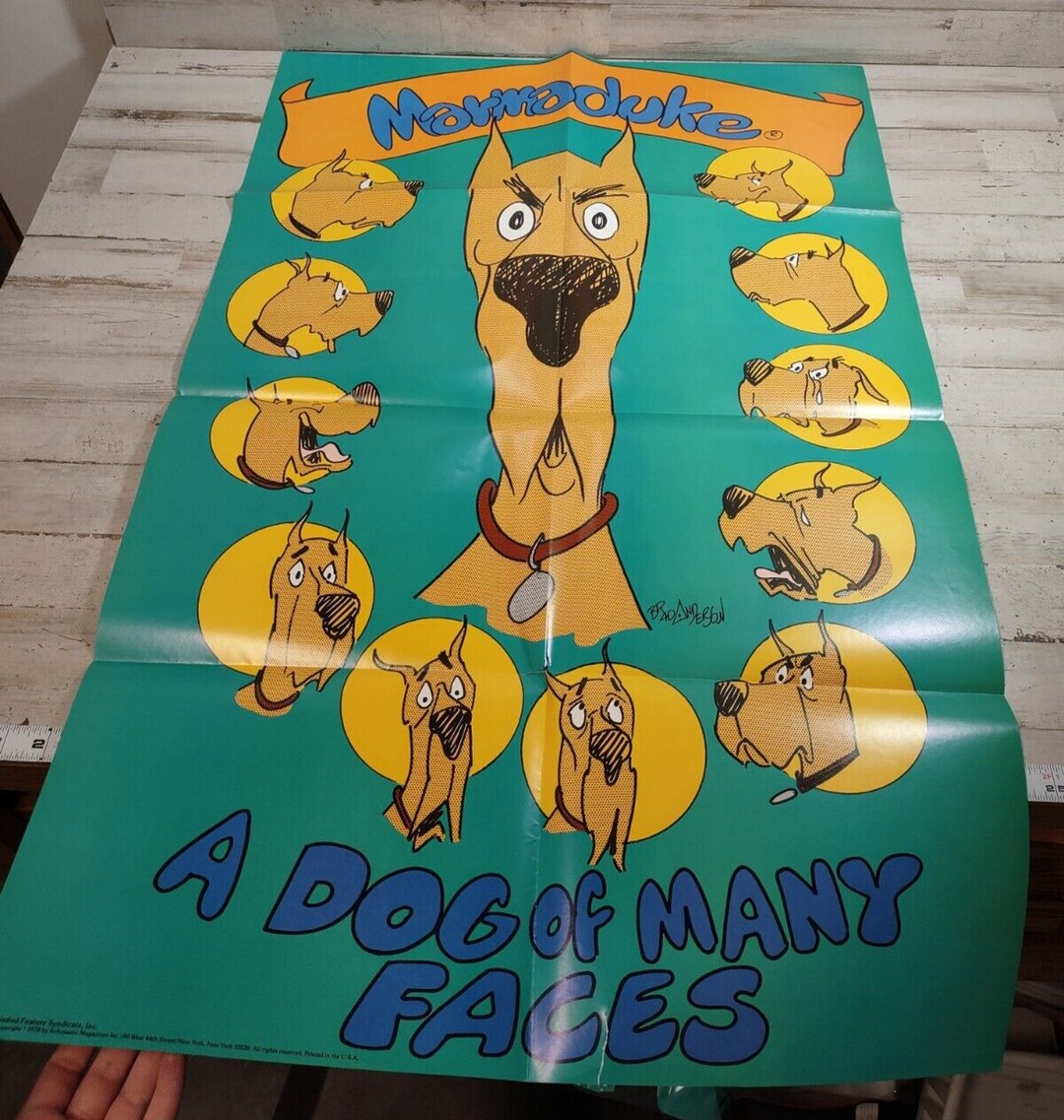 Vintage United Feature Scholastic Marmaduke A Dog of Many Faces Poster ...