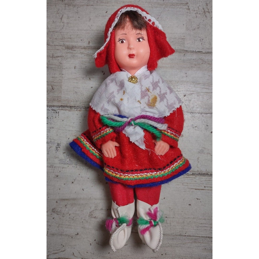 Vintage Lapland Finnish Girl Doll in Traditional Clothing Red Dress ...