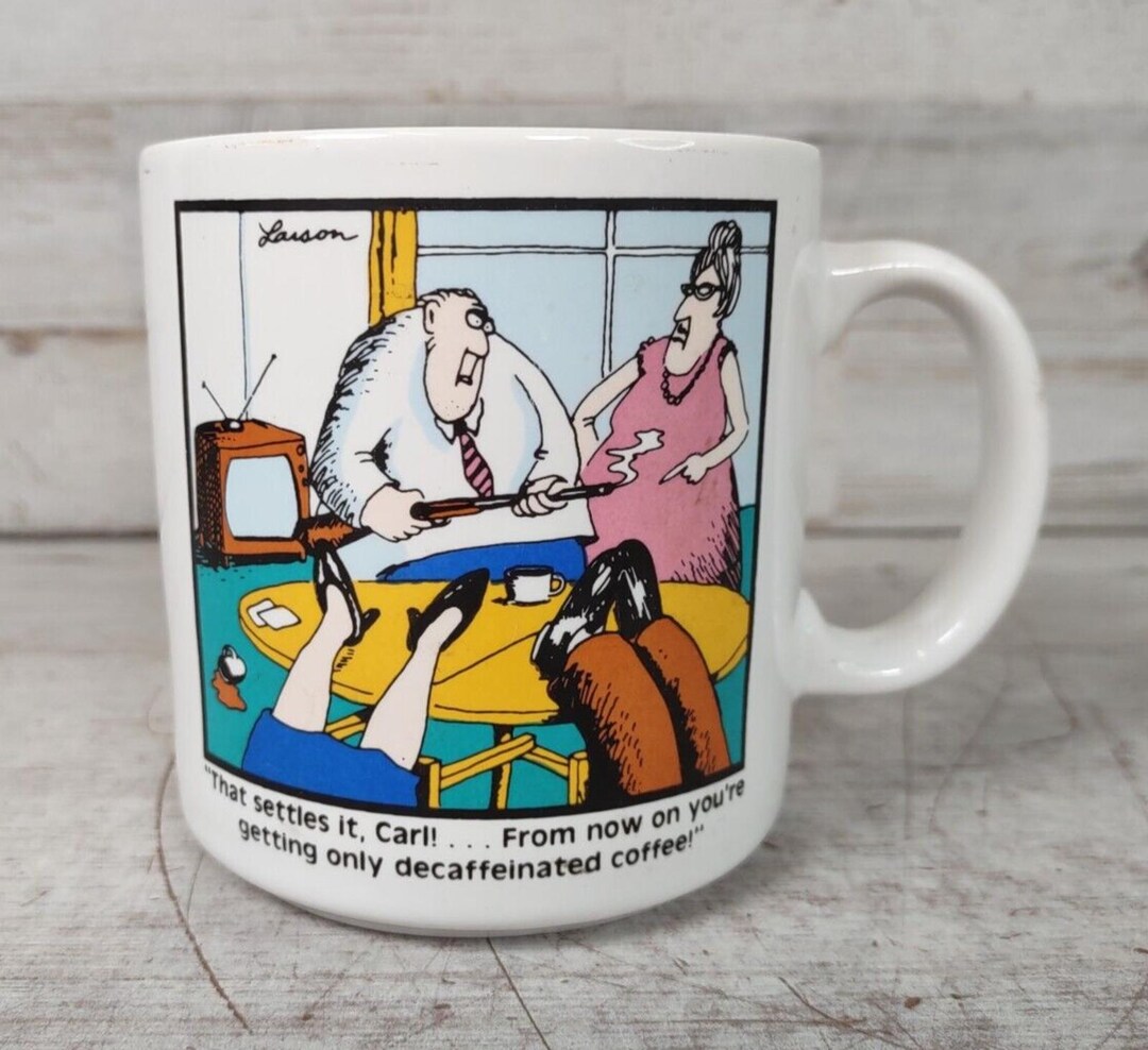 Vintage the Far Side Gary Larson Decaffeinated Coffee Carl Ceramic Mug ...