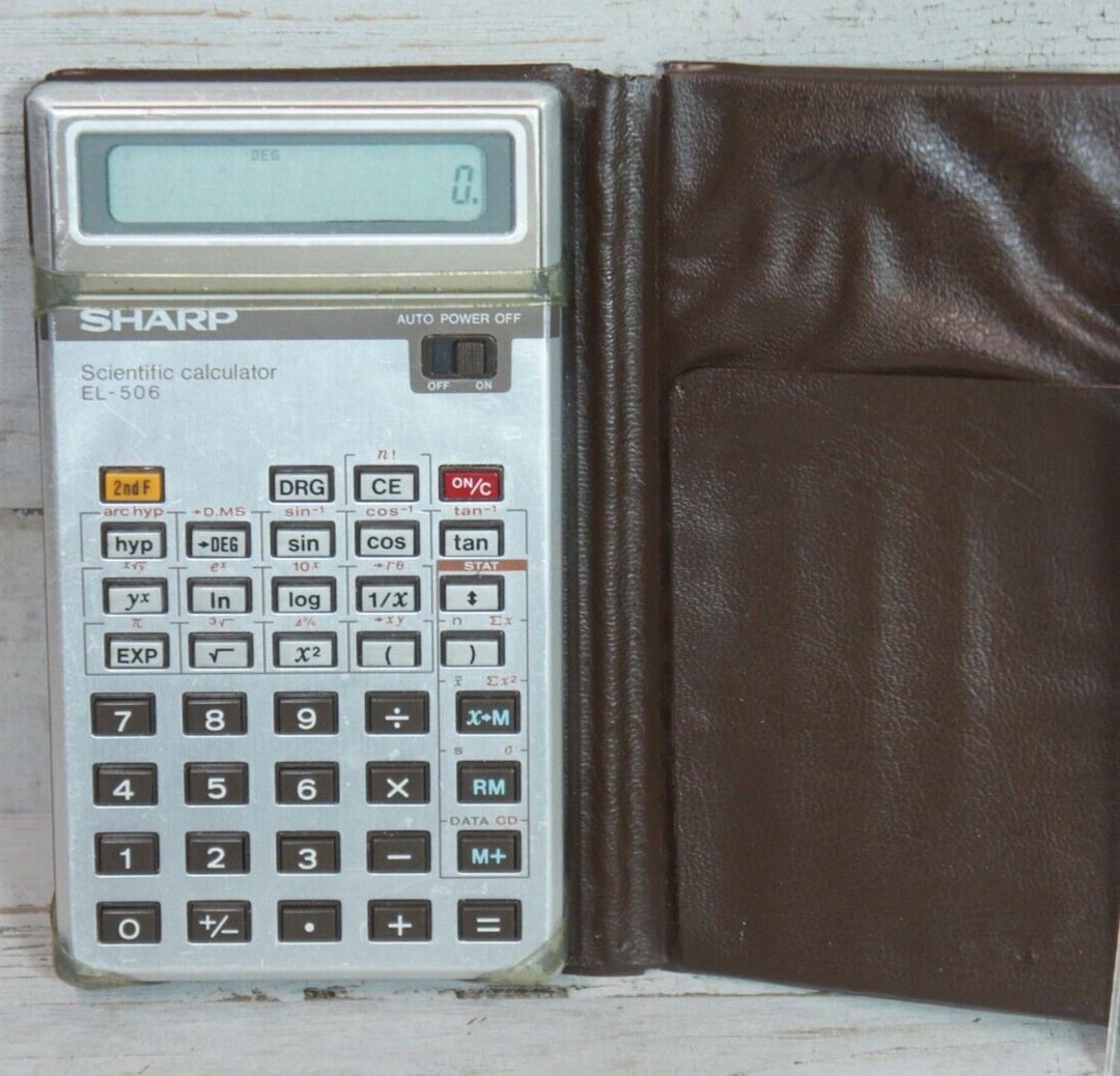 Vintage Sharp Scientific Calculator EL-506 W/ Cover-case MISSING SCREWS ...