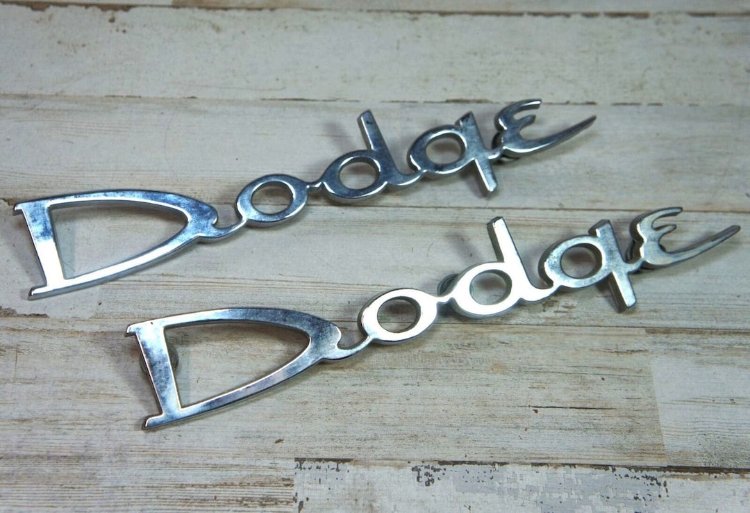Lot 2 Vtg Dodge OEM Cursive Rear Emblem 2254773 1962 Dodge Dart Emblem ...