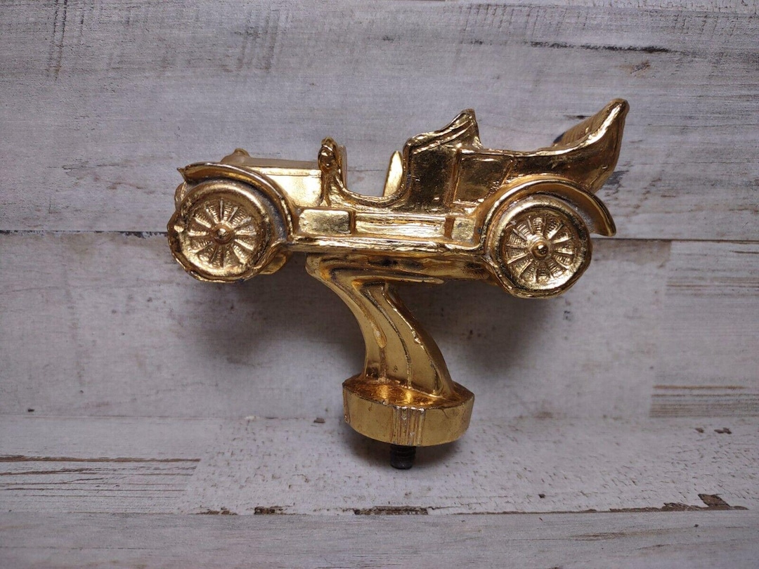 Vtg Die Cast Model T Trophy Topper Hood Ornament Gold Tone NO STEERING ...
