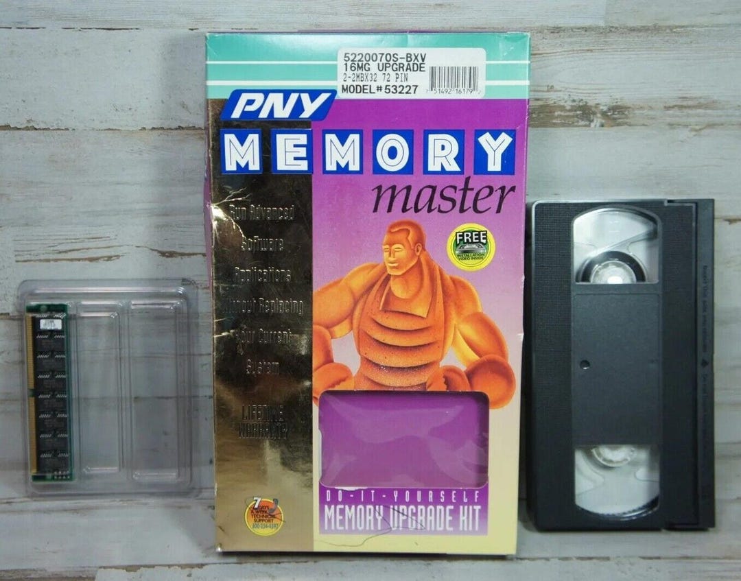 Vtg PNY 72 Pin PC Memory Card 322006 W/ Memory Master Box and Video ...