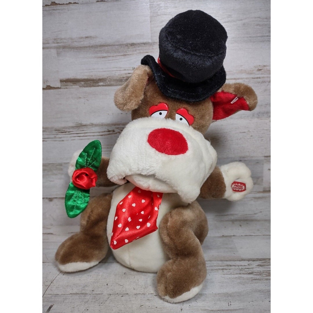 VTG Dan Dee Hobo Dog Animated Plush W/ Rose Top Hat Valentines *PARTS ...
