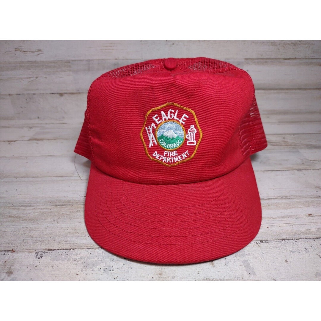 Vintage Eagle Colorado Fire Department Men's Mesh Snapback Trucker Hat ...