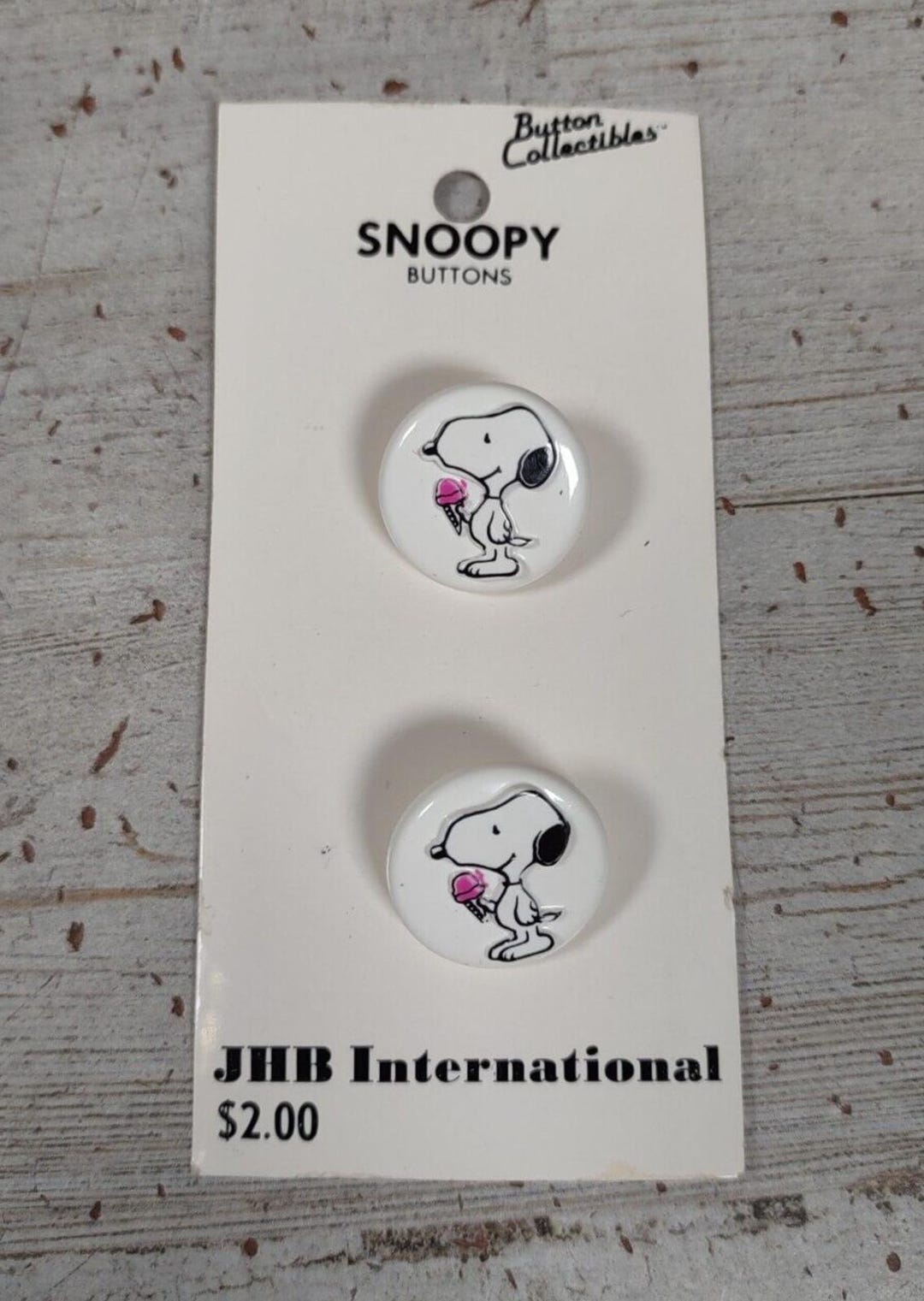 Vintage JHB International Snoopy Buttons Collectibles Peanuts Ice Cream ...