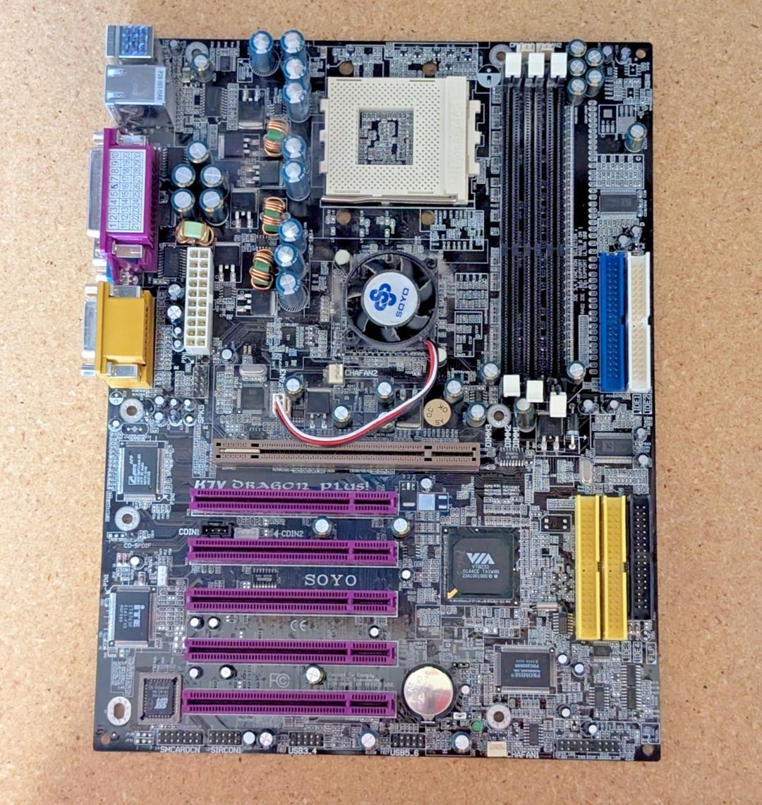 Soyo SY-K7V Dragon Plus! Motherboard Socket A/462 PARTS/REPAIR Bad Caps ...