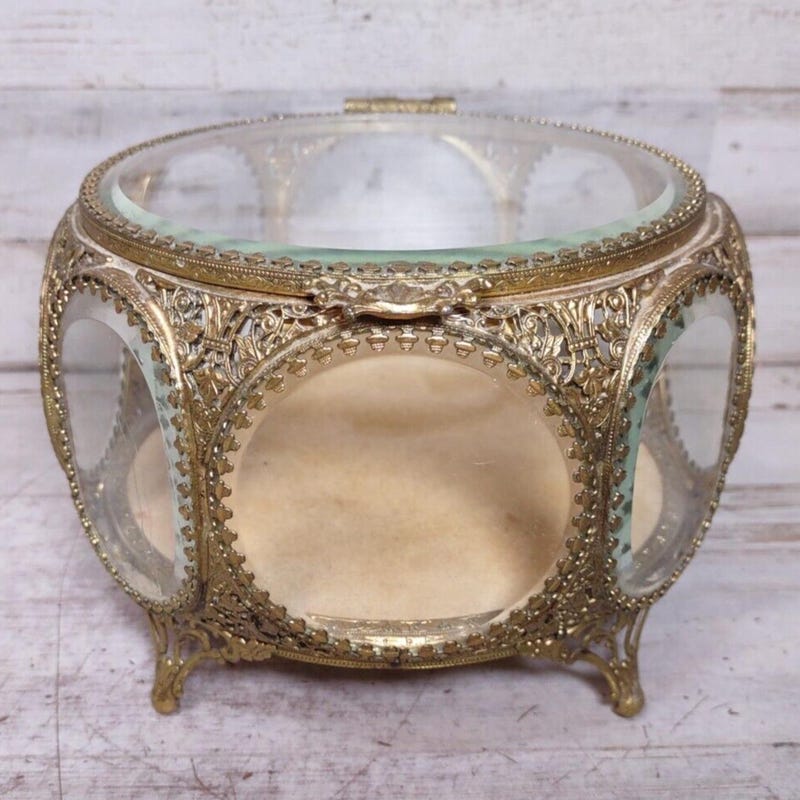 Vintage Glass Box - Etsy