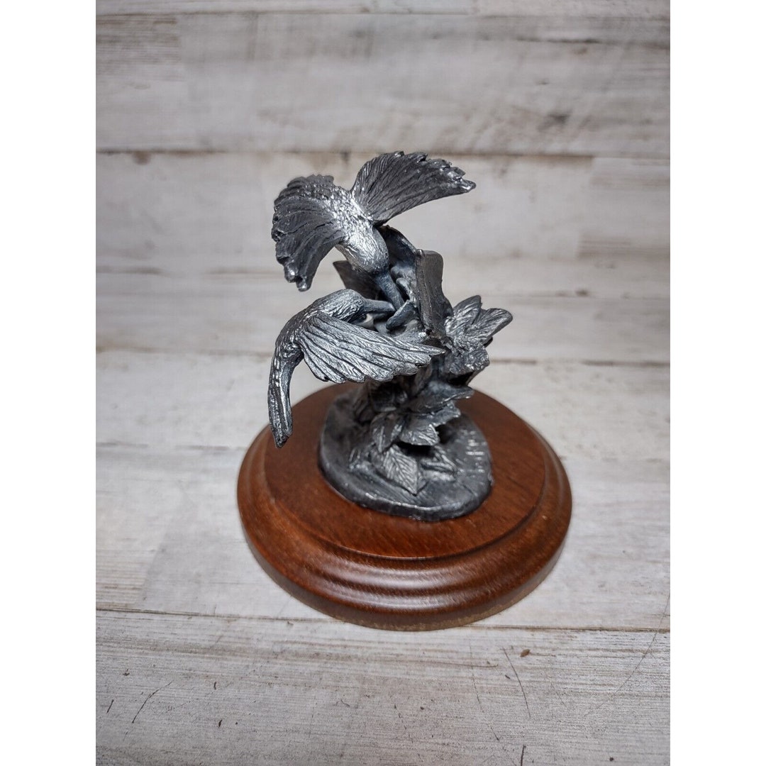 Vintage Michael Ricker Pewter Rocky Mountain Hummingbirds on Flower ...