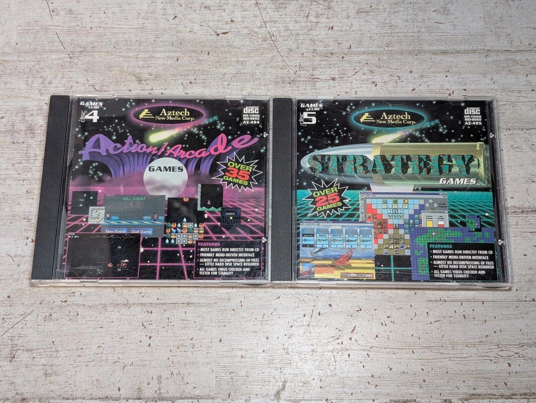 Vintage Aztech Gamescube Disks 4 5 Strategy Arcade Win 95 Win 3.1 - Etsy