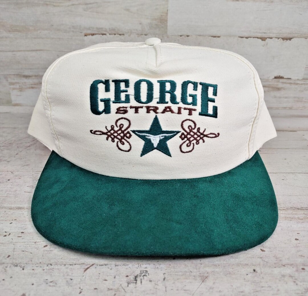 Vintage George Strait Longhorn Star Green Snapback Baseball Hat Country ...