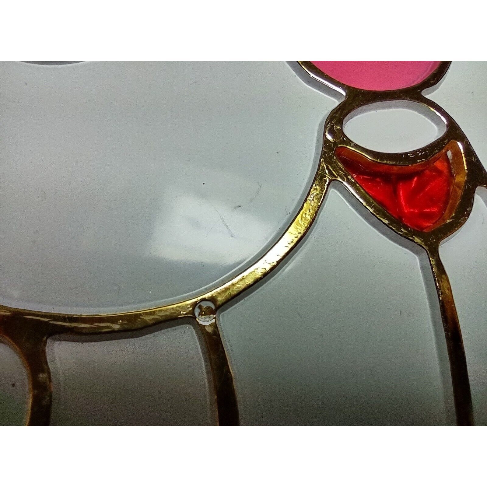 Vintage Plastic Stained Glass STYLE Christmas Santa Claus Head ...