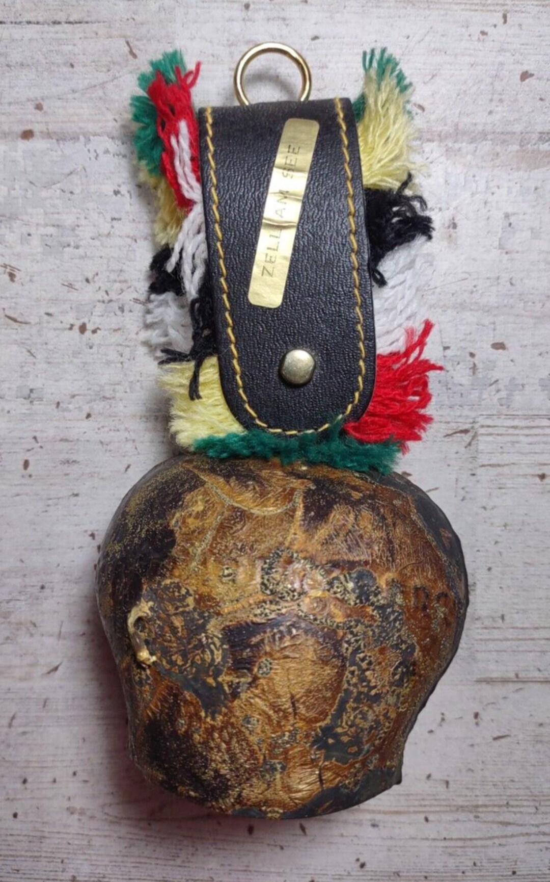 Vintage Zell Am See Austria Souvenir Metal Goat Cow Bell W/ Colorful ...