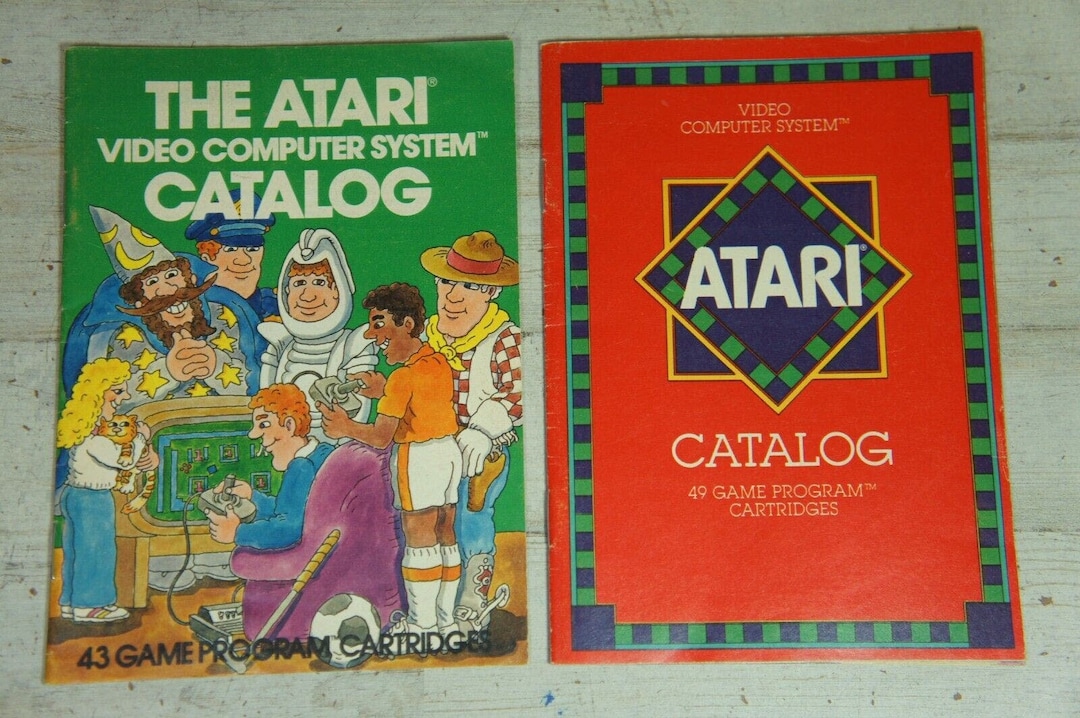 Pair of Vintage Atari Game Catalog Booklets - Green 43 Red 49 - Lot #2 ...