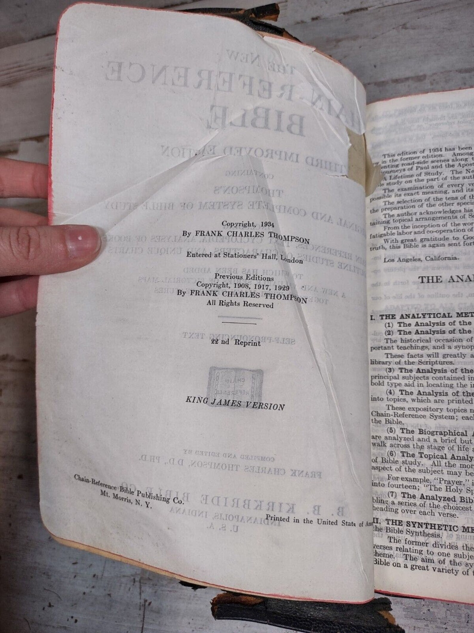 The New Chain Reference Bible Thomas Third Improved Edition Morocco ...