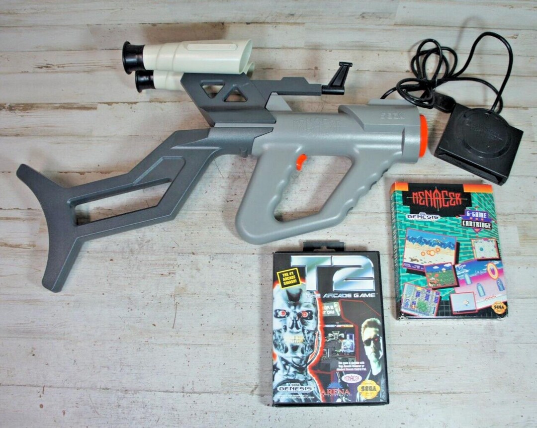 Sega Genesis Menacer Light Gun Bundle Receiver6-game Cartridge ...