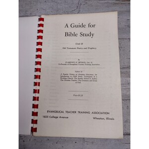 A Guide for Bible Study Unit 2 OT Poetry & Prophecy Evangelical Teacher ...
