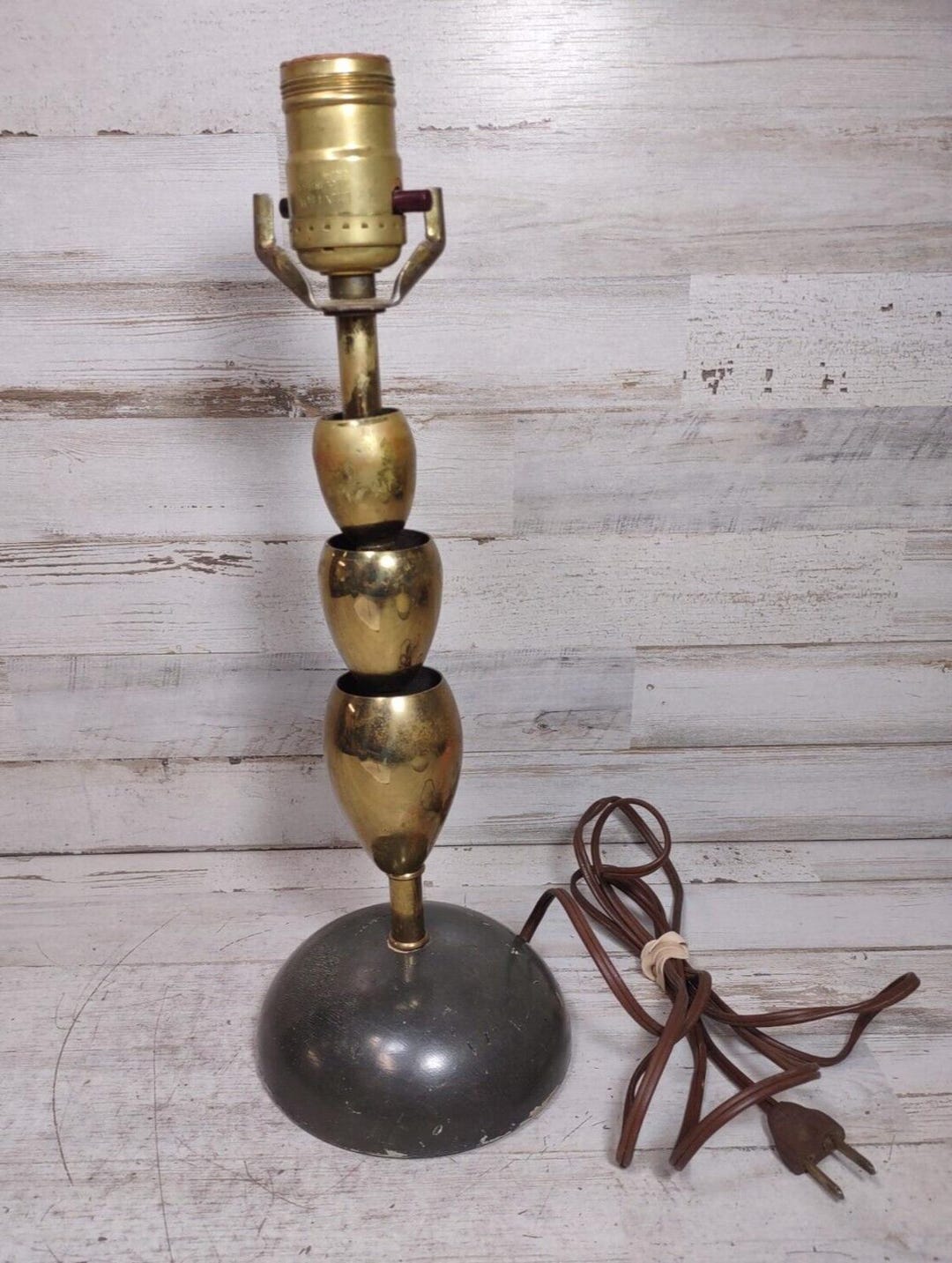 Vintage Art Deco 1930s Leviton Nesting Tulip Brass Table Lamp NO SHADE ...