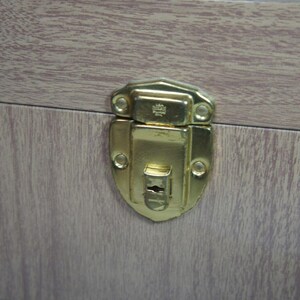 Vintage Perma-file Metal Wood Grain File Storage Box W Key 12.5x10 ...