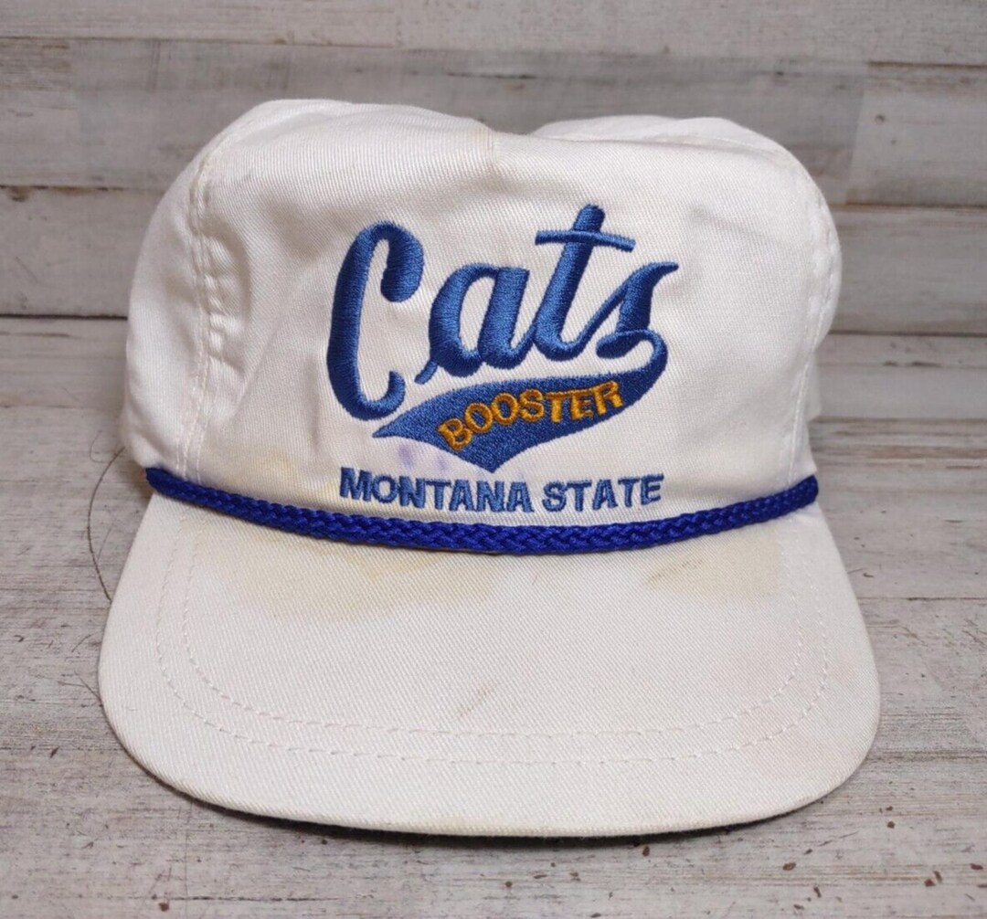 Vintage MSU Montana State Cats Booster Bobcats Rope Strapback Baseball ...