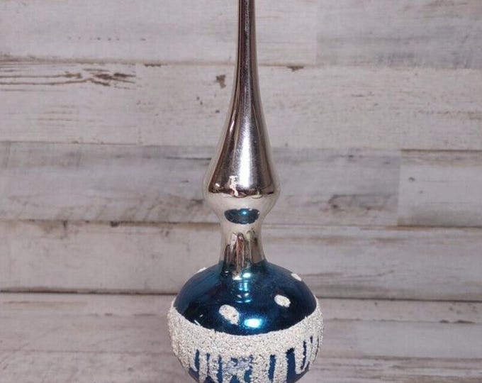 Vintage Mid Century Modern Glass Tree Topper Pink Silver Mercury W ...