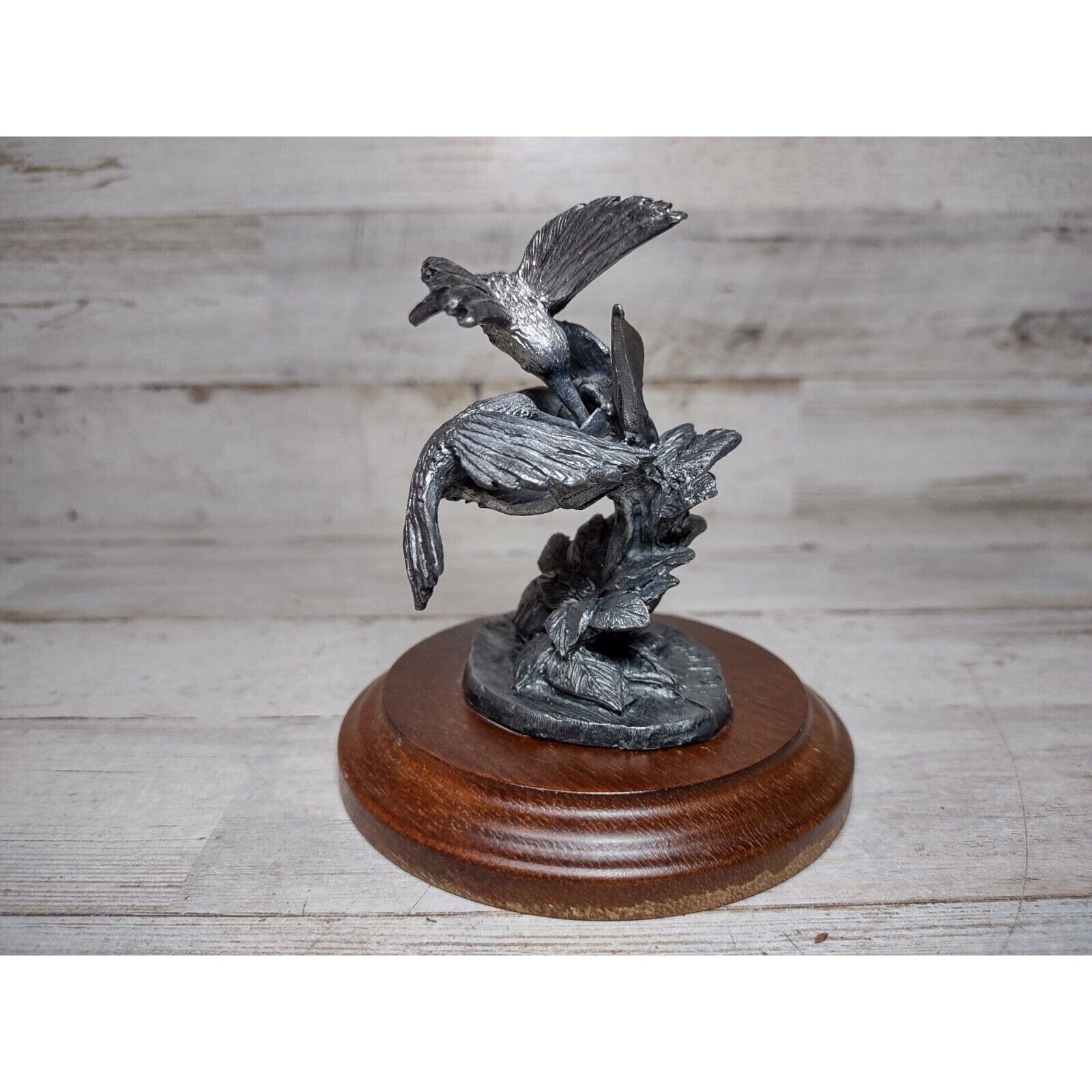 Vintage Michael Ricker Pewter Rocky Mountain Hummingbirds on Flower ...
