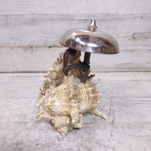 Vintage Conch Shell Cherubim Angel Hotel Reception Desk Bell Kitschy ...
